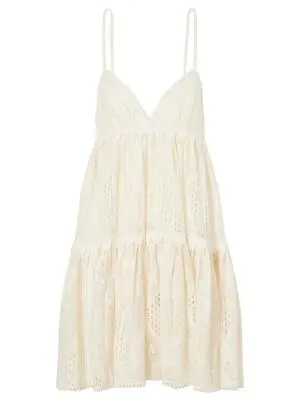 La DoubleJ Nymph Cotton-blend Lace Mini Dress - White
