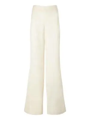 Johanna Ortiz Satin-jacquard Flared Pants - Off-white