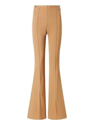 TALLER MARMO Mae Crepe-cady High-waisted Flared Pants - Camel