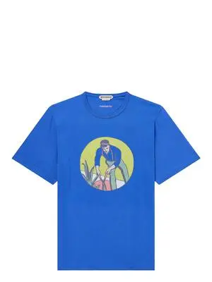 JW Anderson JW Anderson - Gardener Logo-Embroidered Printed Cotton-Jersey T-Shirt - Men - Blue - XL Blue