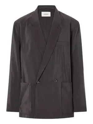 LEMAIRE Double-breasted Silk-blend Suit Jacket - Brown