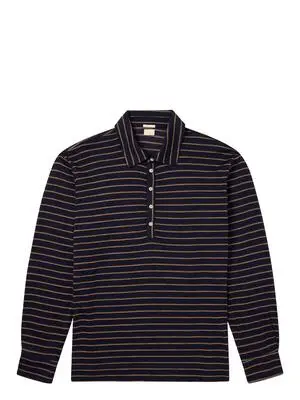 Massimo Alba Raya Striped Cotton-jersey Polo Shirt - Blue