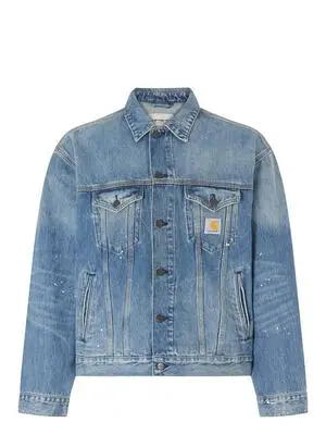 Carhartt Work In Progress Helston Paint-splattered Denim Jacket - Blue