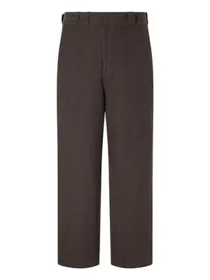 A.PRESSE Straight-leg Cotton And Silk-blend Trousers - Brown