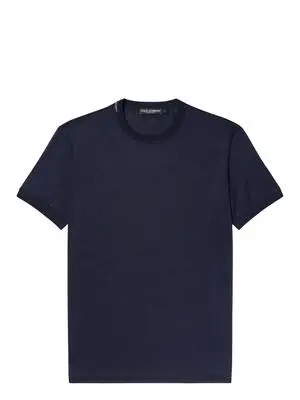 Dolce & Gabbana Silk-jersey T-shirt - Navy