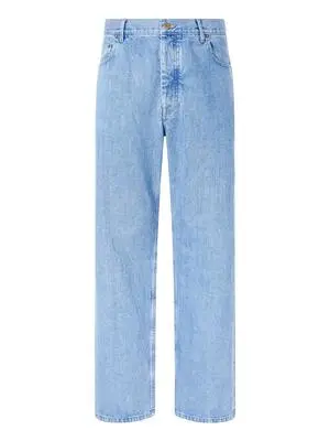 Thom Browne Cinch-back Wide-leg Jeans In Japanese Selvage Denim - Blue