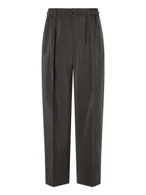 LEMAIRE Straight-leg Silk-blend Suit Trousers - Brown