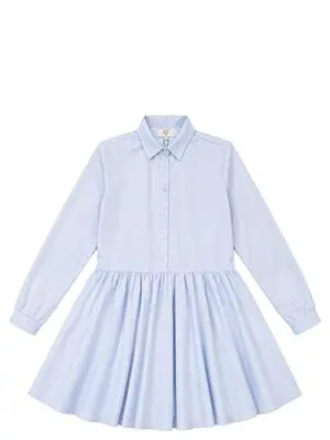 ELFIE Ola Oxford Cotton Shirt Dress - Blue