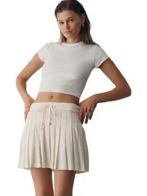 The Upside Cadiz Pleated Mini Skirt - Natural