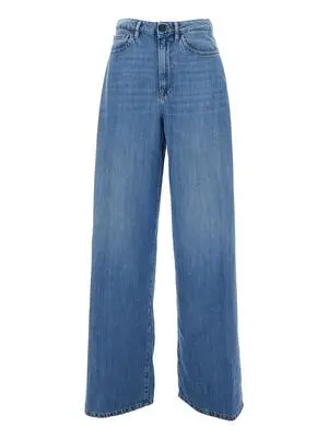 3x1 High-waisted Wide-leg Full Length Jeans - Azzurro