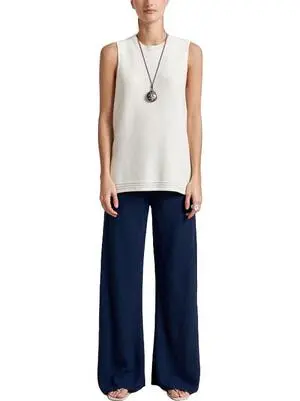 LA LIGNE Linen Colby Wide Leg Pant - Midnight