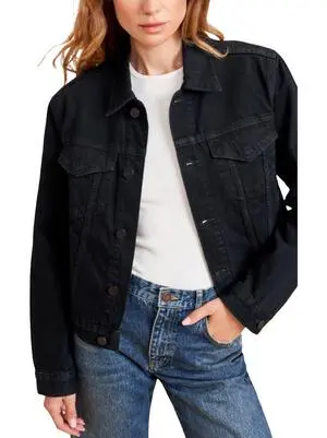 LA LIGNE Dean Cropped Denim Jacket - Davis