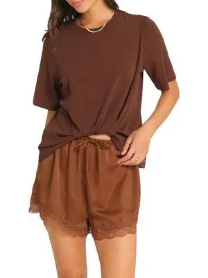 PETAL & PUP Landon Cotton Blend Knit T-shirt - Chocolate