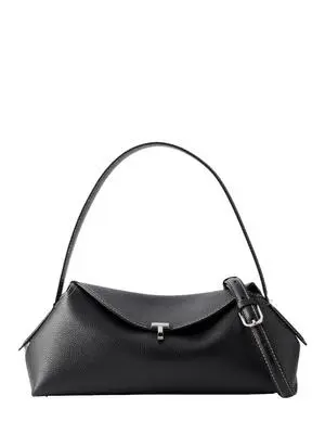 TOTEME TOTÊME T-Lock Leather Shoulder Bag Black