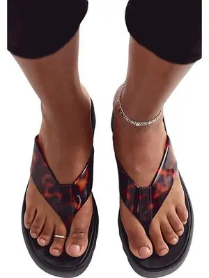 Melissa Jelly Platform Thong Sandals - Black/tortoise