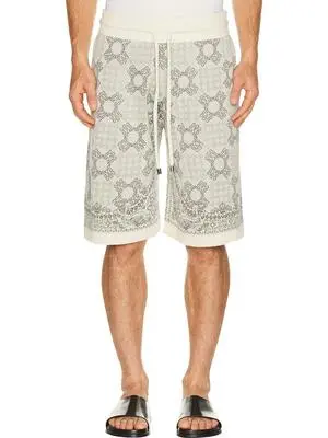 Amiri Ma Quad Check Mesh Knit Short - Alabaster