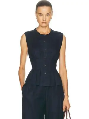 Jenni Kayne Lara Linen Top - Navy