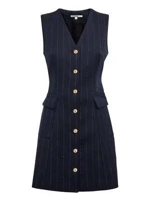 Maje Striped Waistcoat Mini Dress - Blue