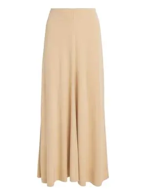 TOTEME Jersey Flared Maxi Skirt - Beige