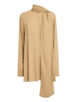TOTEME Draped Scarf Blouse - Beige