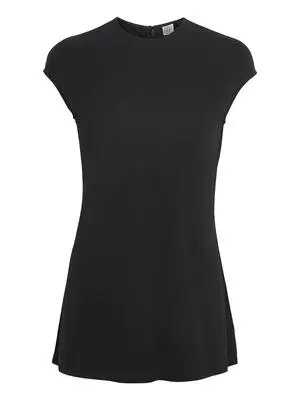 TOTEME Jersey Blouse With Cap Sleeves - Black