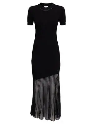 CLAUDIE PIERLOT Claudie Pierlot Knitted Midi Dress With Pleated Skirt