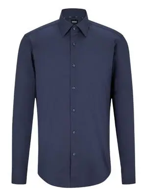 Hugo Boss Regular-fit Poplin Shirt - Blue