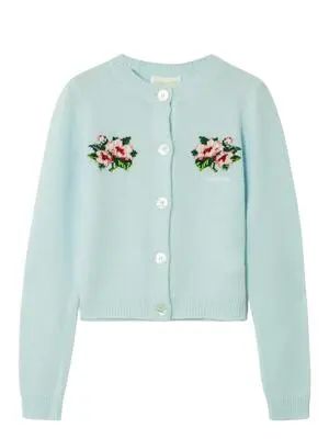 SHUSHU/TONG SHUSHU TONG Cropped Cardigan With Floral Embroidery