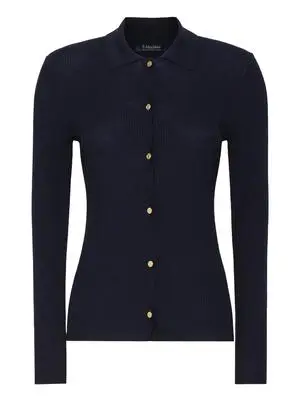 Max Mara Collared Long-sleeved Knit Sweater - Black