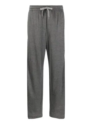 Brunello Cucinelli Jersey Drawstring Wide Leg Track Pants - Black
