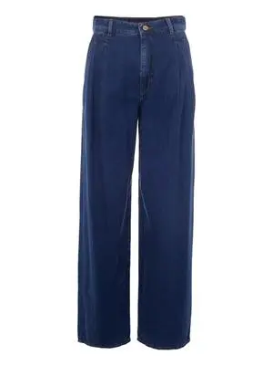Max Mara Pleated Wide-leg Jeans - Blue