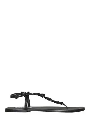 JIL SANDER Knotted-strap Slip-on Flat Sandals - Black