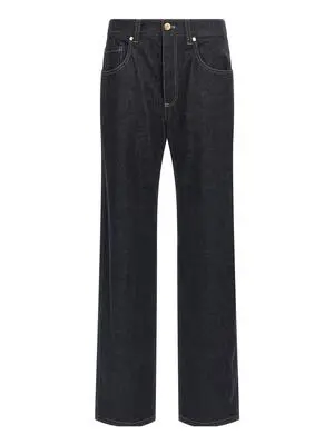 Brunello Cucinelli Monile Detailed Straight-leg Jeans - Black