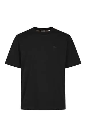 Burberry Checked Back Two-tone T-shirt - Black