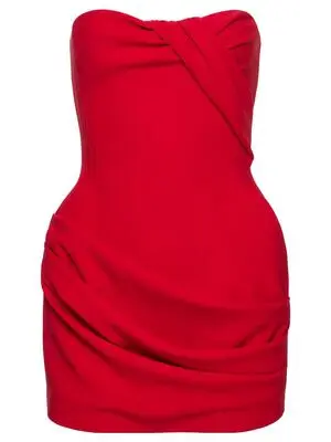 Magda Butrym Draped Strapless Mini Dress - Red