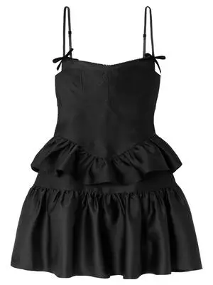 SHUSHU/TONG Ruffled Bow Mini Dress - Black