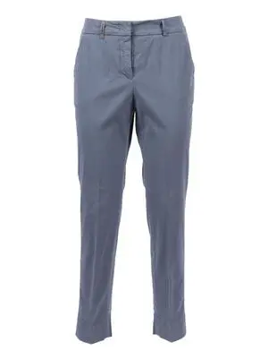 Peserico Tapered Trousers With Turn-up Hem - Blue
