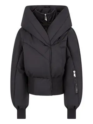Attico Padded Shawl Collar Puffer Jacket - Black