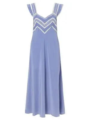 Rixo Lace-paneled Dress - Blue