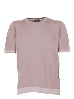 Peserico Short-sleeved Crewneck Knitted Jumper - Brown