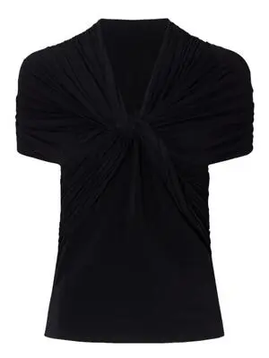 Tove Knot-front Top With Open Back - Black
