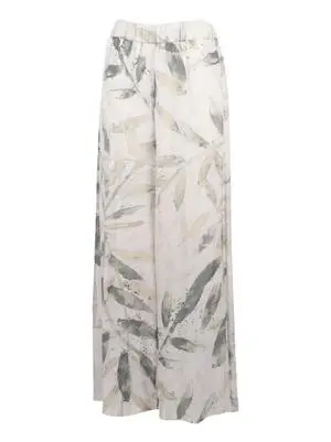 PESERICO Peserico Leaf-Print Palazzo Pants