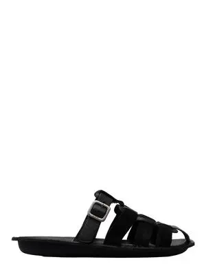 Comme Des Garçons X Vibae Collaboration Slippers With Buckle Strap - Black