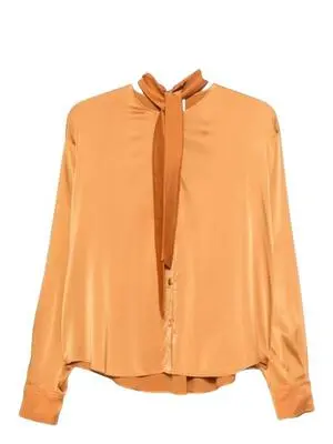 FORTE_FORTE Pussy-bow Button-down Shirt - Yellow