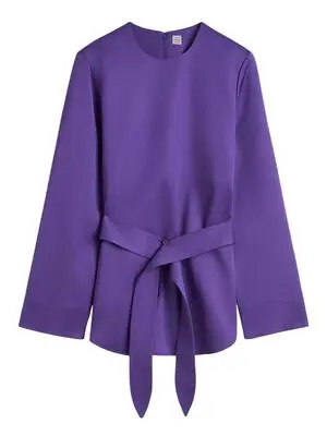 TOTEME Toteme Belted Satin Tunic Violet