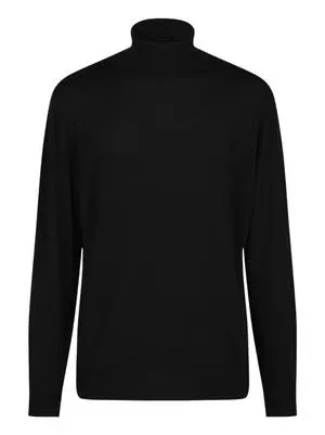 Canali Fine Knit Turtleneck Sweater - Black