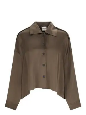 Khaite Long-sleeved Shirt With Lapel Collar - Brown
