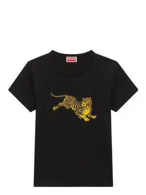 Kenzo Jumping Tiger Cotton T-shirt - Black