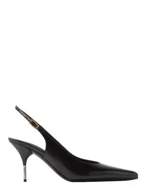 Versace Pointed Toe Stiletto Slingback Pumps - Black