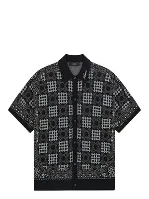 Amiri Ma Quad Checker Crochet Shirt - Black